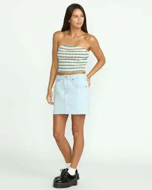 Volcom Fitted Denim Mini Skirt