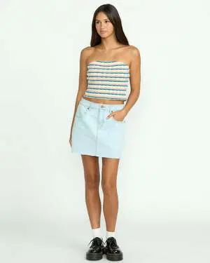 Volcom Fitted Denim Mini Skirt