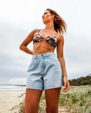 Volcom Low-rise Denim Shorts - Blue Bird