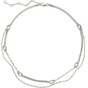 Lady Grey Dual Chain Layered Necklace
