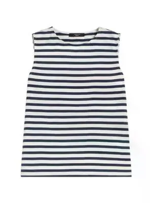 Max Mara Striped Knit Tank Top - Blue