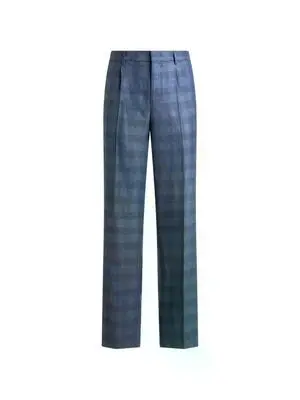 Etro Checked Trousers - Blue