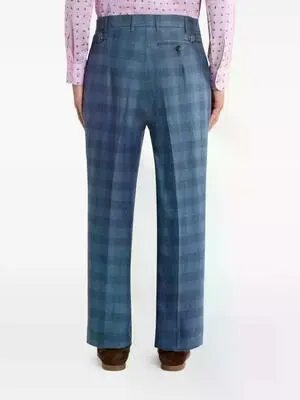 Etro Checked Trousers - Blue