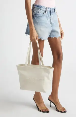 Alexander Wang Medium Punch Leather Tote Bag - Vanilla