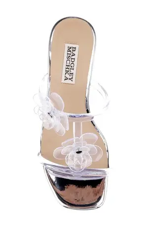 Badgley Mischka Xyra T-strap Sandal - Clear/silver