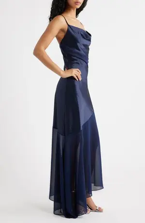Lulus Lainey Cowl Neck Midi Dress