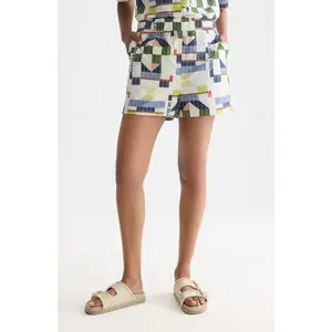 Scotch & Soda Patchwork Print Embroidered Shorts