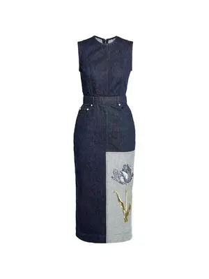 Erdem Floral Cotton Midi Dress - Blue