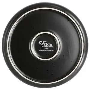 OUR TABLE Landon 4 Piece 8.4in Round Stoneware Salad Plate Set - Black