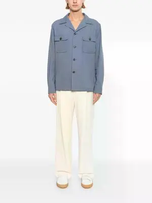 Tagliatore Camp-collarc Shirt - Blue