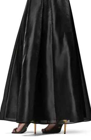 Donna Karan New York Asymmetric Satin Gown - Black