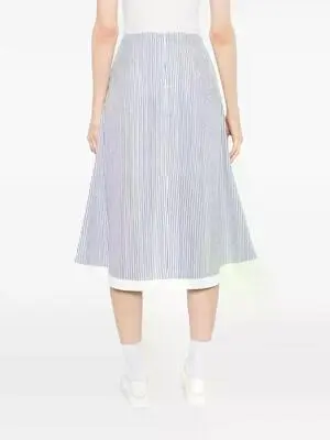 AGNES B. Striped Midi Skirt