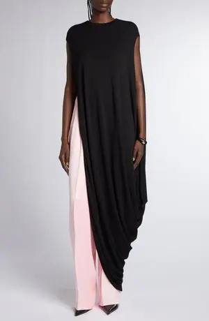 TOM FORD Asymmetrical Crepe Jersey Top - Black
