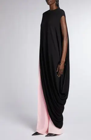 TOM FORD Asymmetrical Crepe Jersey Top - Black