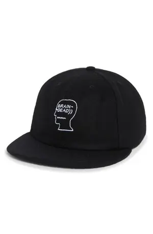 BRAIN DEAD Embroidered Logo Baseball Cap - Black