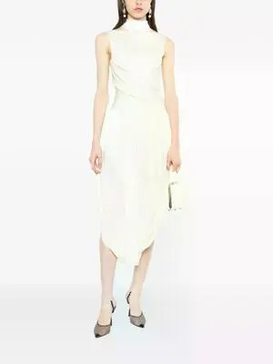SELF-PORTRAIT Wrap Midi Dress - Neutrals