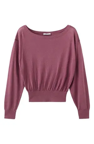 Long Sleeve Boat Neck Sweaters