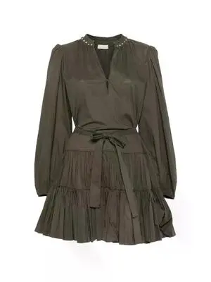 Liu Jo Long Sleeve Ruched Mini Dress - Green