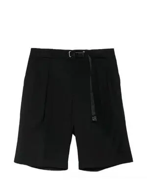 WHITE SAND Pleated Shorts - Black