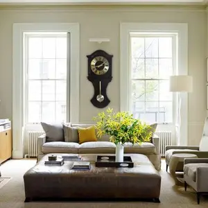 BEDFORD CLOCK COLLECTION 27.5in Wall Clock With Pendulum Oak Finish