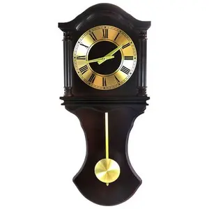 BEDFORD CLOCK COLLECTION 27.5in Wall Clock With Pendulum Oak Finish