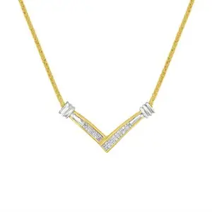 HAUS OF BRILLIANCE 14k Gold Diamond "v" Pendant Necklace - Yellow