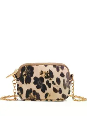 Bimba Y Lola Leopard-print Chain-strap Coin Purse - Neutrals