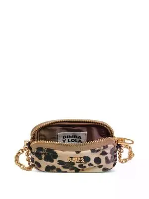 Bimba Y Lola Leopard-print Chain-strap Coin Purse