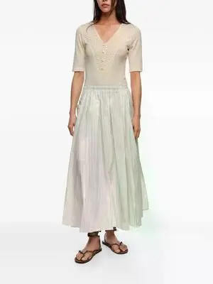 Bimba Y Lola Striped Midi Skirt