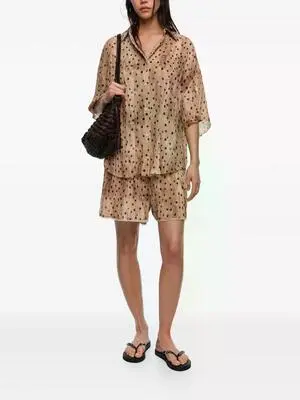 Bimba Y Lola Watercolor Dots Short Sleeve Shirt - Neutrals