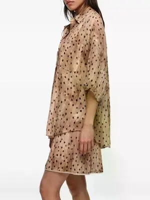 Bimba Y Lola Watercolor Dots Short Sleeve Shirt - Neutrals
