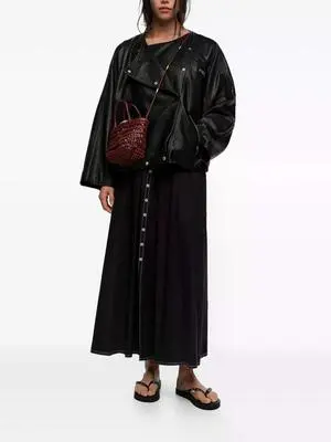 Bimba Y Lola Button-front Midi Skirt - Black