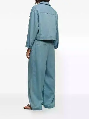 Bimba Y Lola Cropped Denim Jacket - Blue