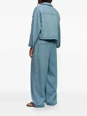 Bimba Y Lola Pleated Wide Leg Trousers - Blue