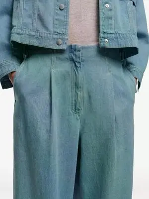 Bimba Y Lola Pleated Wide Leg Trousers - Blue