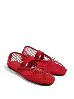 Bimba Y Lola Bow Detail Mesh Ballet Flats - Red