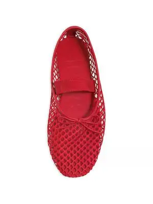 Bimba Y Lola Bow Detail Mesh Ballet Flats - Red