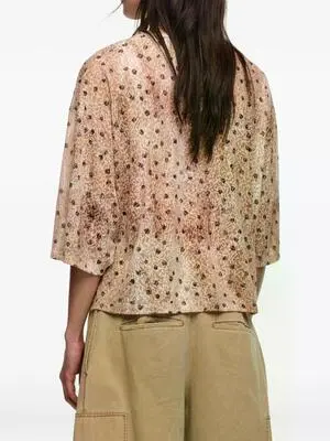 Bimba Y Lola Watercolor Dots Boxy Devoré T-shirt
