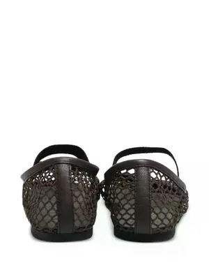 Bimba Y Lola Mesh Ballet Flats With Bow Detail - Brown