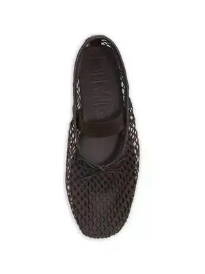 Bimba Y Lola Mesh Ballet Flats With Bow Detail - Brown