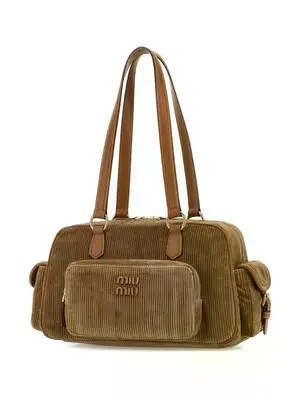 Miu Miu Beau Corduroy Shoulder Bag - Brown