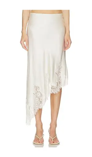 SRG Romy Silk Skirt With Lace Trim