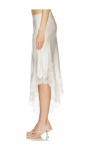 SRG Romy Silk Skirt With Lace Trim