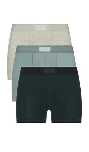 SKIMS Cotton 3 Boxer Brief 3-pack In Grey - Verdant Multi