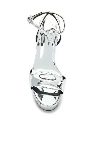 Femme La X Gg Platform Heel In Metallic Silver
