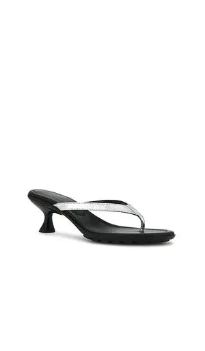 MANSUR GAVRIEL Mari Metallic Thong Sandals - Silver