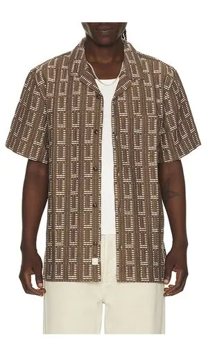 Marine Layer Dobby Resort Shirt - Brown