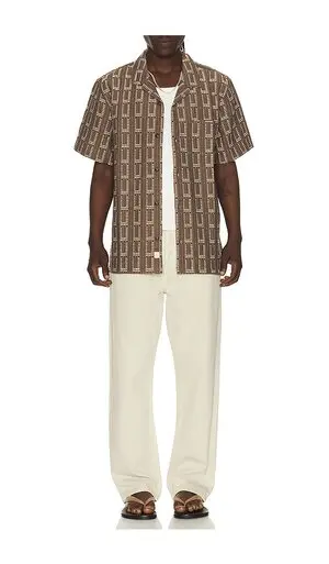 Marine Layer Dobby Resort Shirt - Brown