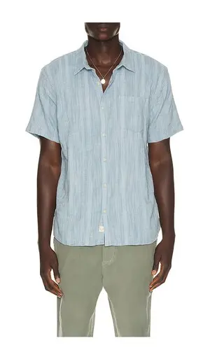 Marine Layer Classic Stretch Selvage Shirt - Blue