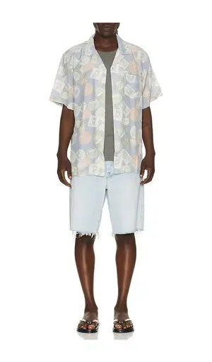 Marine Layer Cupro Resort Shirt In Blue